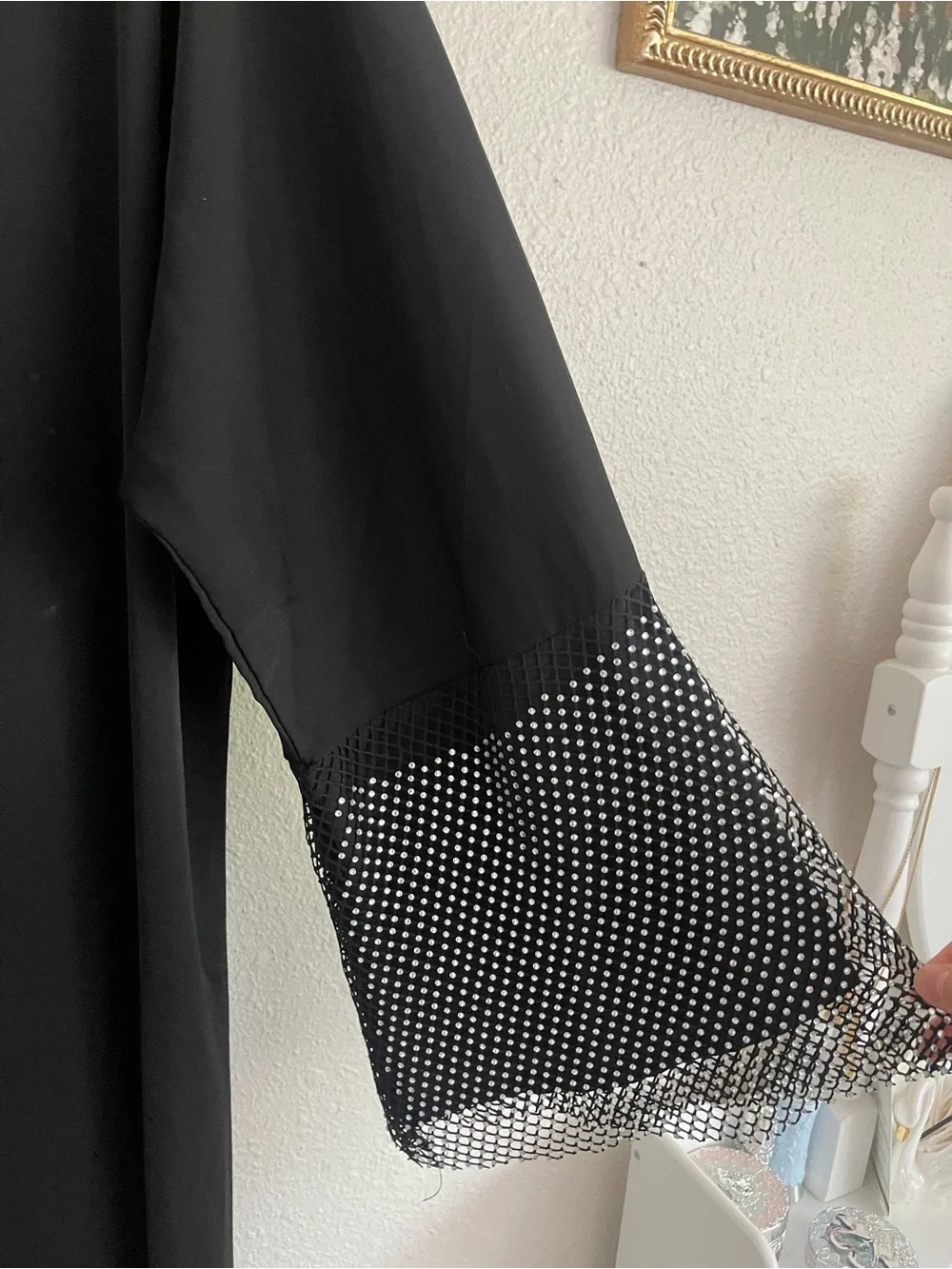 None | Dresses | Black Long Abaya With Chain Link Cuffs | Poshmark